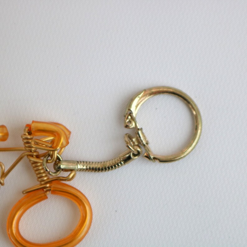 Wire Bicycle Keychain Copper Color Bike Wire Wrapped Bicyclist Folk Art ...