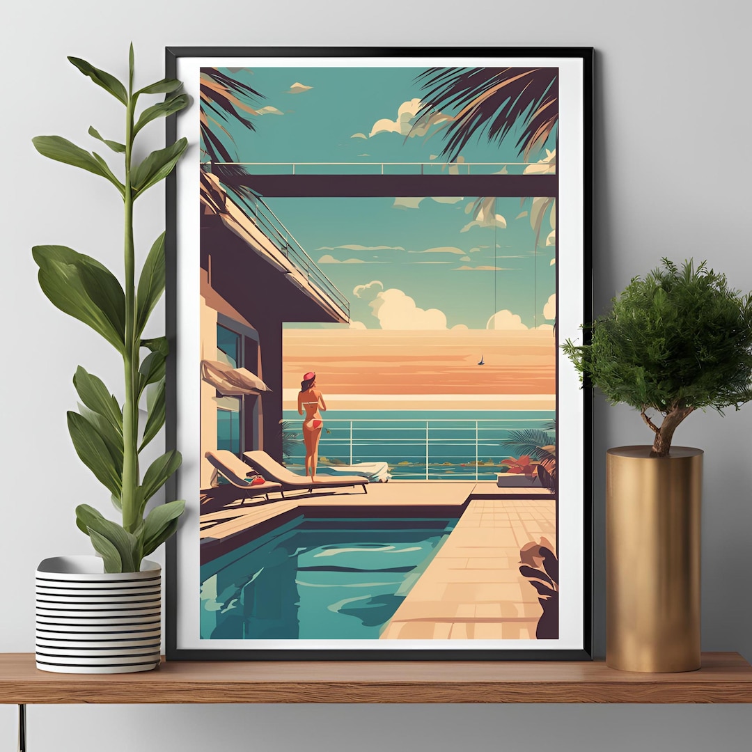Vintage Pool Art Prints Glamorous Pool Prints Vintage Pool Prints Pool ...
