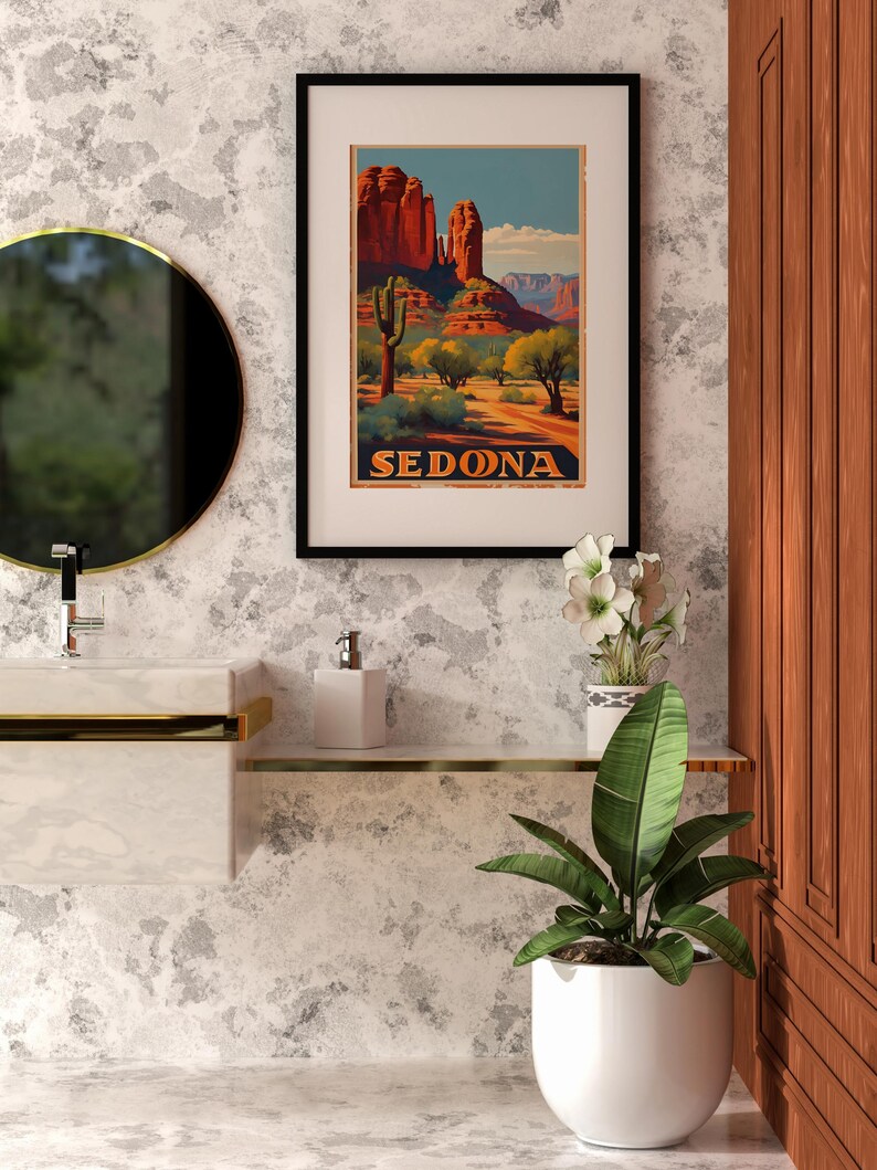 Vintage Travel Poster Sedona AZ Digital Download Sedona Prints Vintage ...