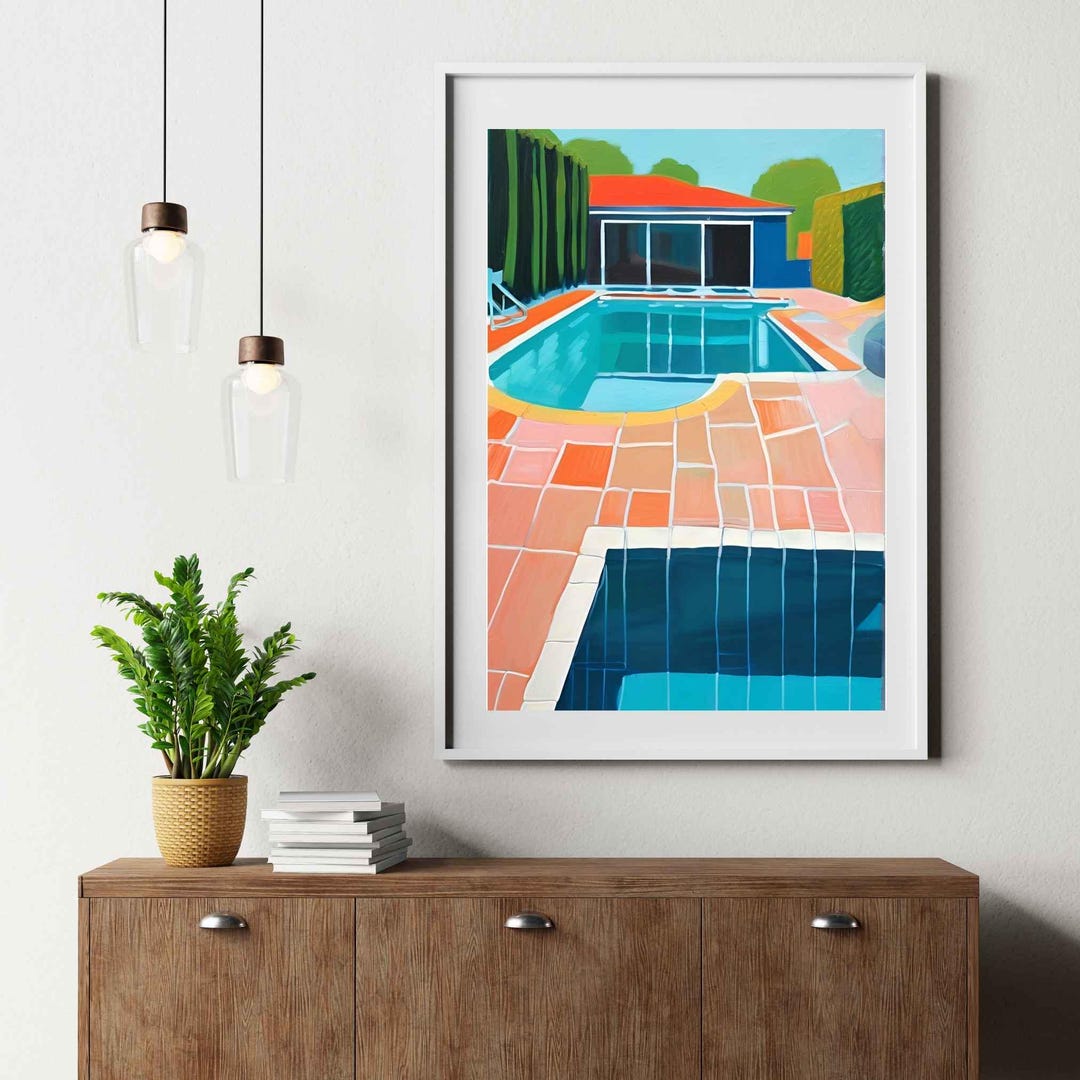 Pool House Prints Retro Pool Prints Vintage Pool Art Prints Glamorous ...