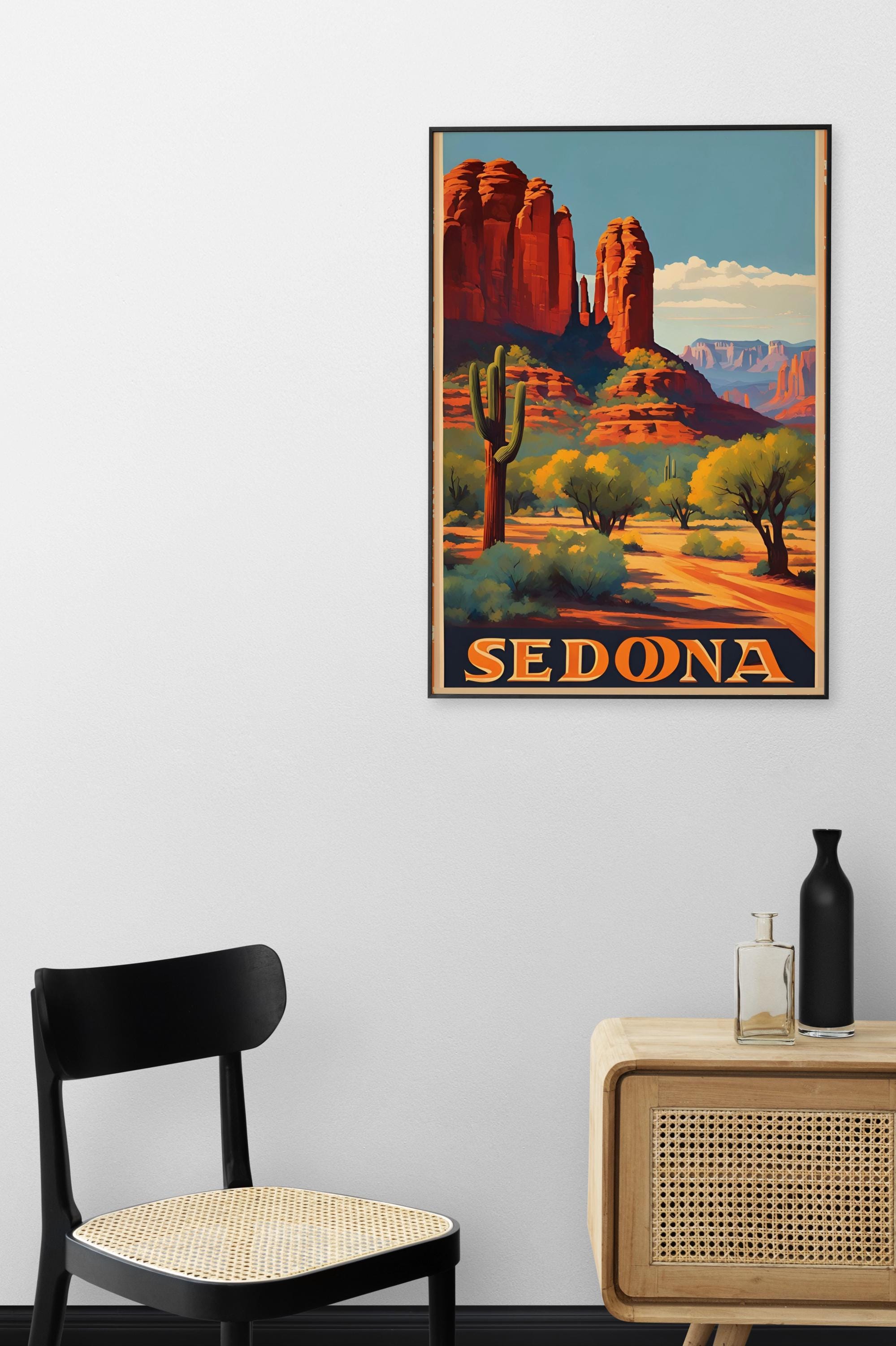 Vintage Travel Poster Sedona AZ Digital Download Sedona Prints Vintage ...