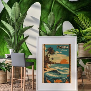 Florida Vintage Poster Seaside Florida Poster Florida Fish Poster Retro ...