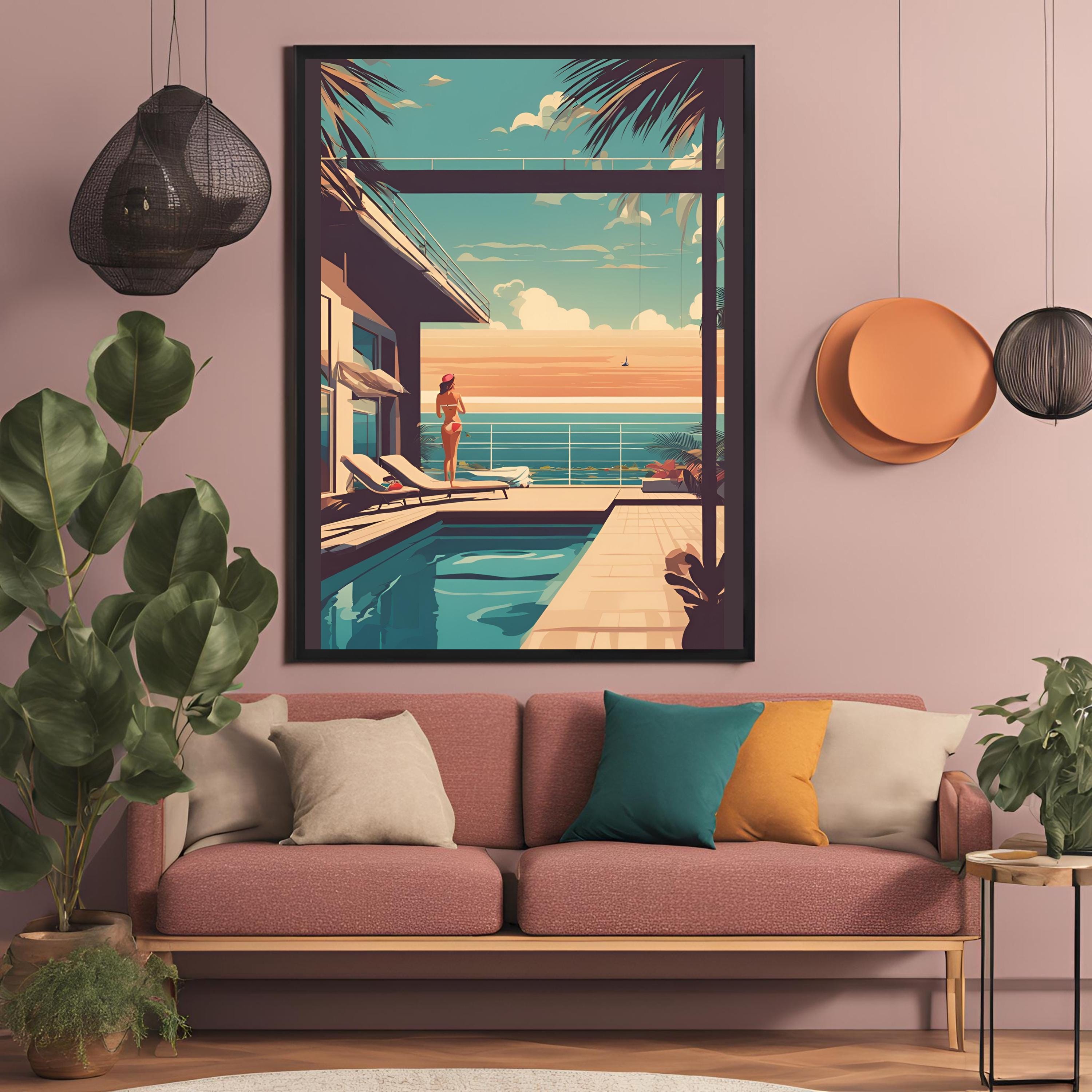 Vintage Pool Art Prints Glamorous Pool Prints Vintage Pool Prints Pool ...