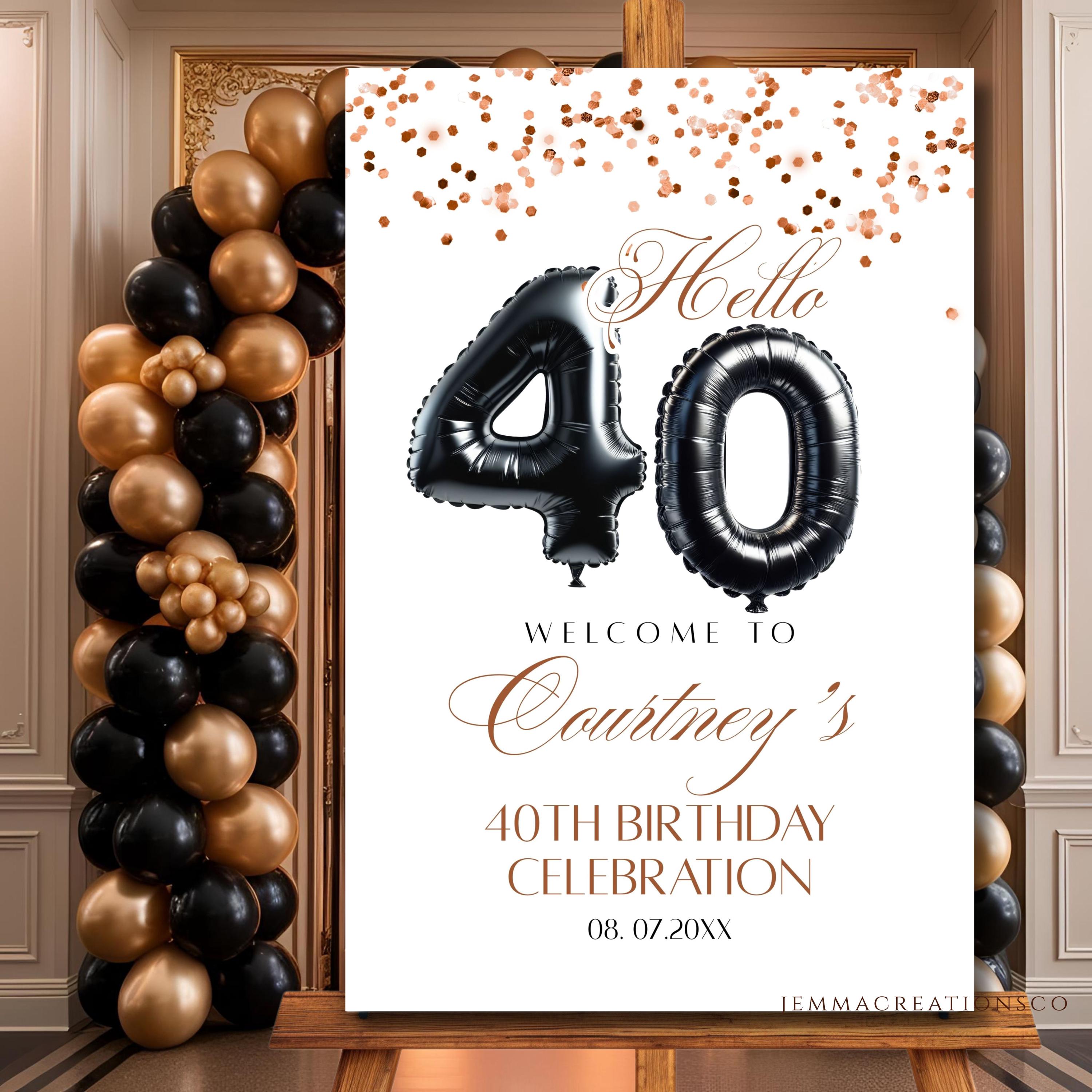 40TH Birthday Welcome Sign Template EDITABLE, 40TH Minimalist Welcome ...