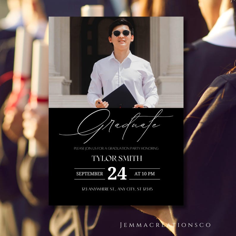 Modern Graduation Invite, Graduation Welcome Party, Graduation ...