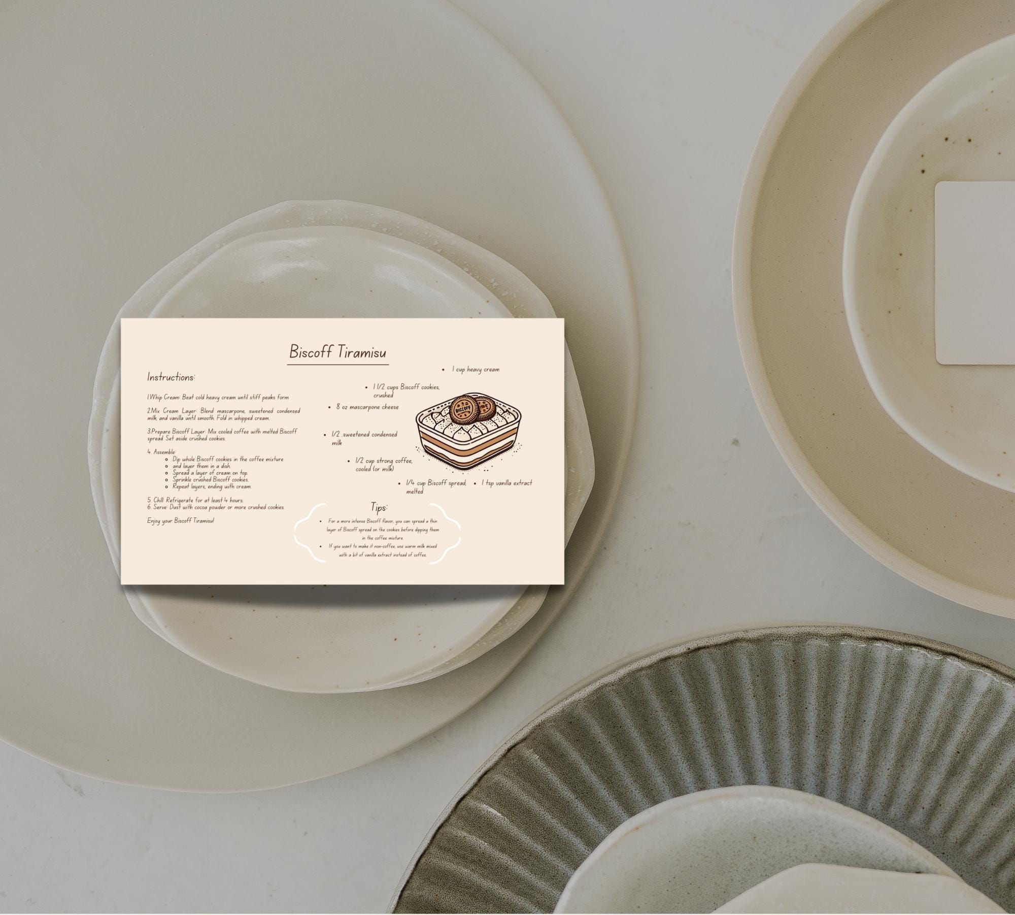 Editable 2 Modern Recipe Cards, Simple Recipe Card Printable, Recipe ...