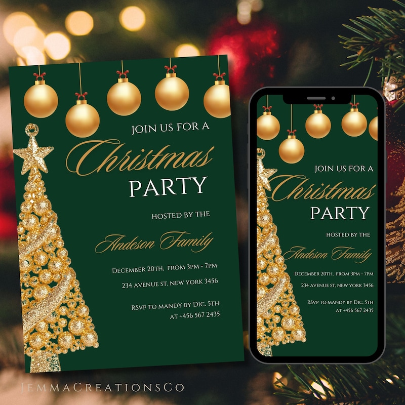 Green Party Invitations - Etsy