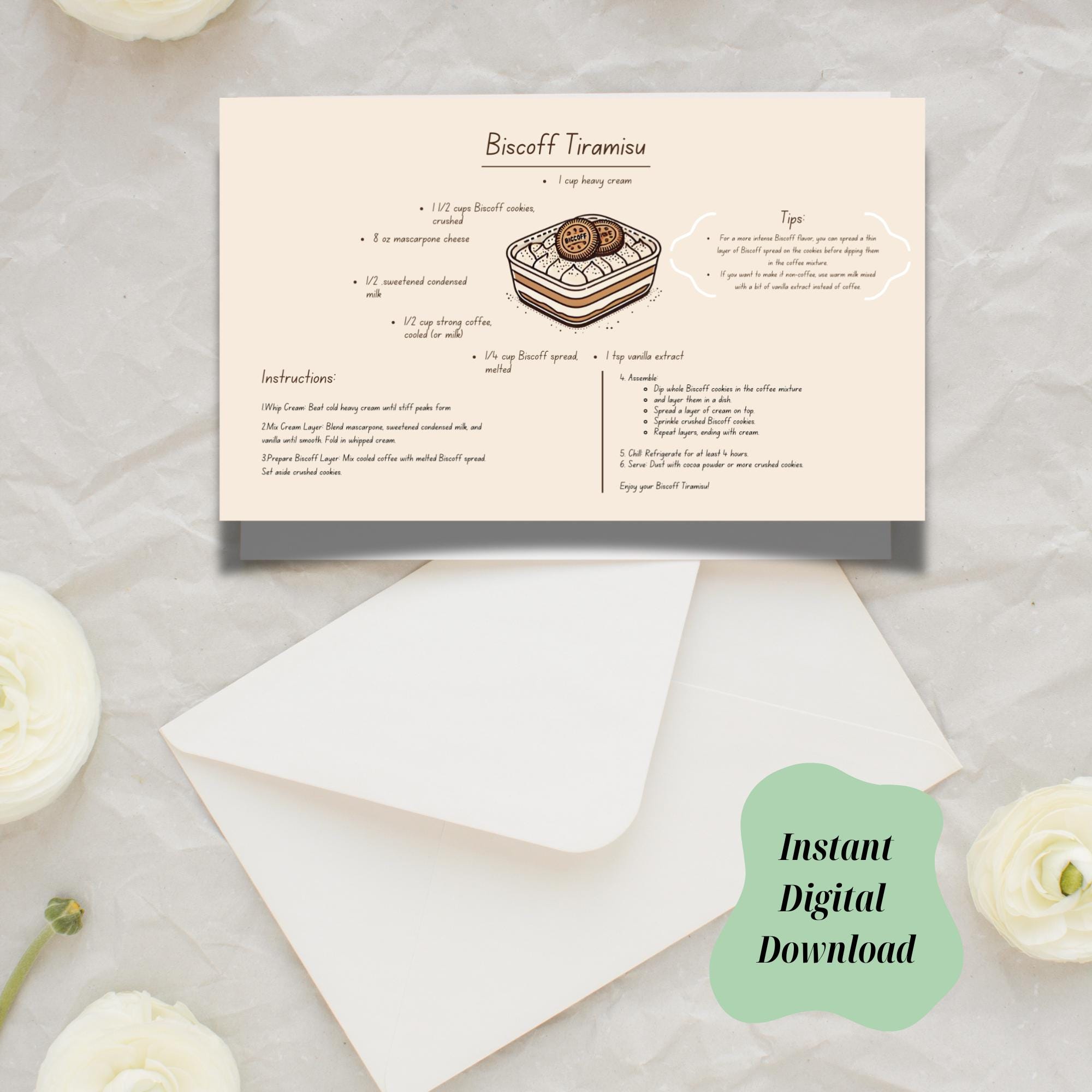 Editable 2 Modern Recipe Cards, Simple Recipe Card Printable, Recipe ...