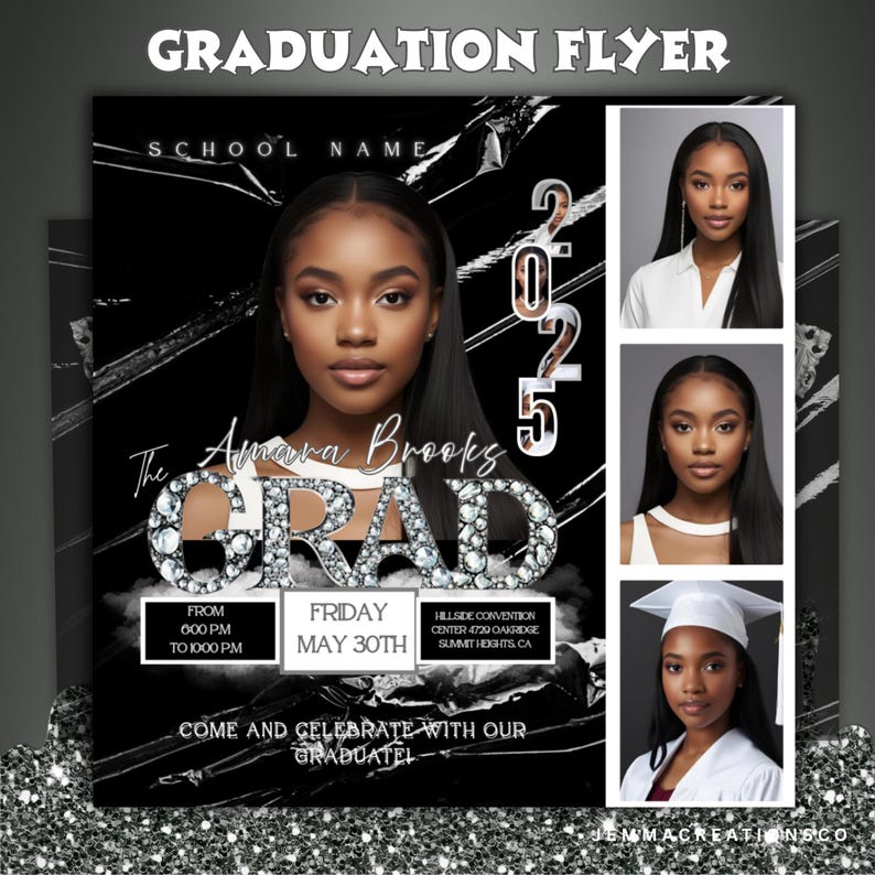 Graduate Flyer Template, DIY Graduation Flyer Invitation, Graduation ...