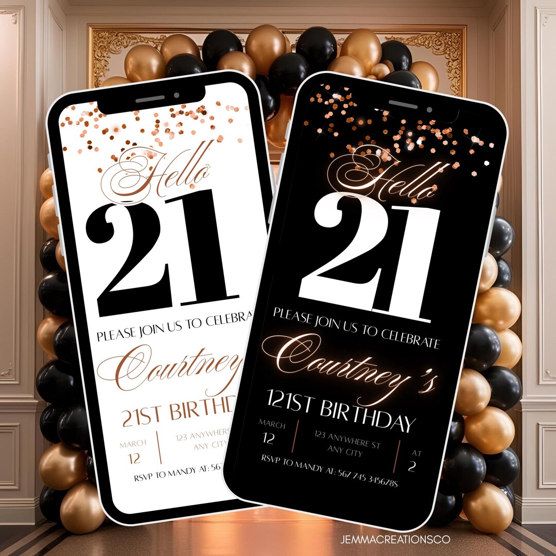 21st Birthday Invitation Template, Twenty One Dinner Party Invite for ...