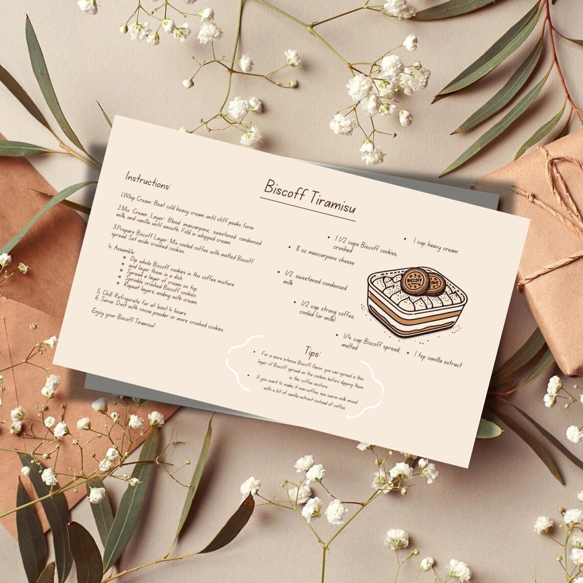 Editable 2 Modern Recipe Cards, Simple Recipe Card Printable, Recipe ...