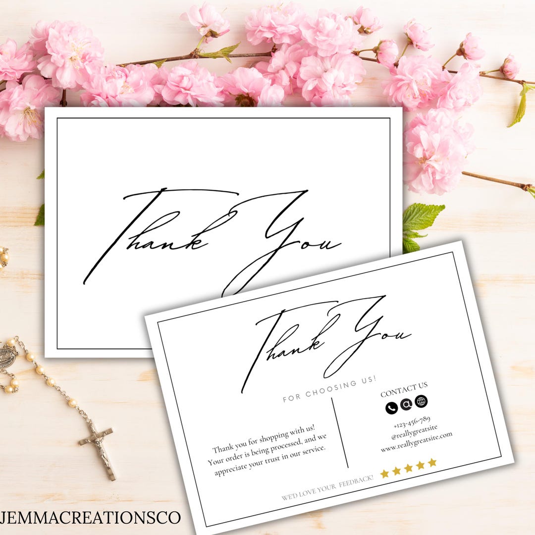 Editable Business Thank You Card, Small Business Thank You Card ...