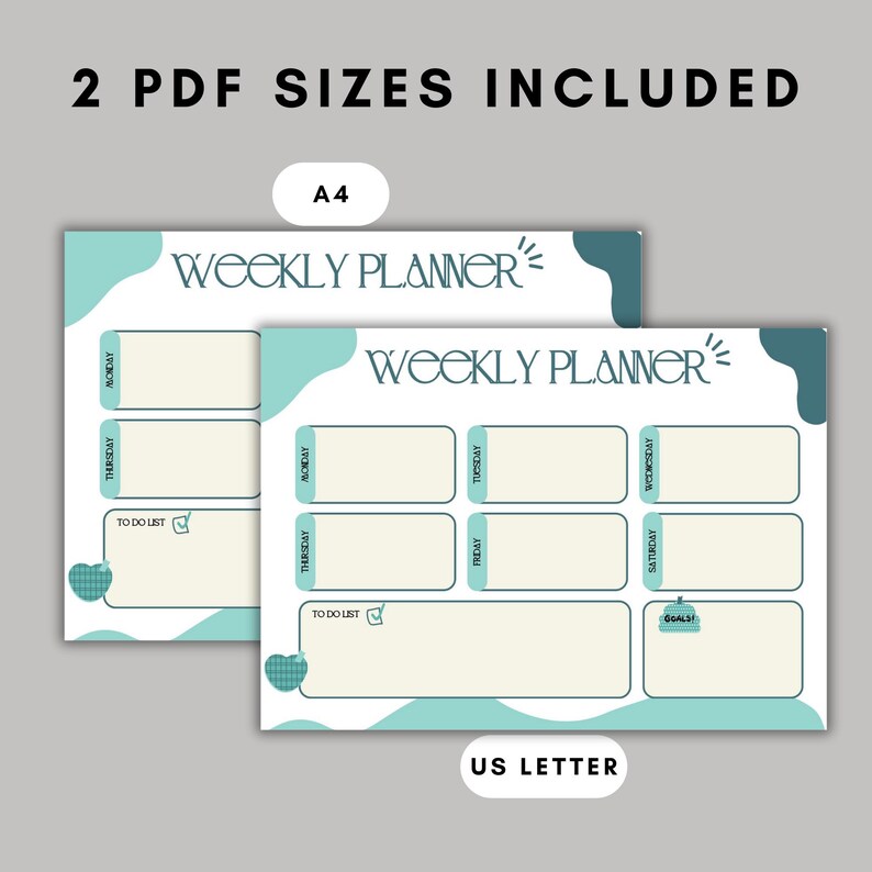 Editable Weekly Planner Template Printable Weekly Organizer PDF Minimal ...