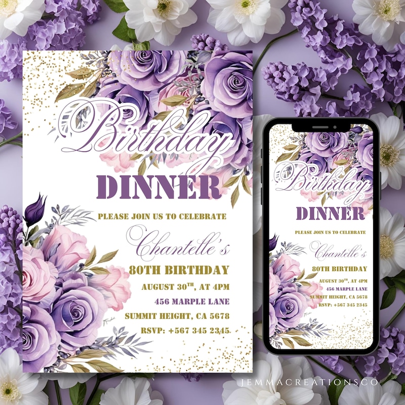 Lilac Invitation - Etsy