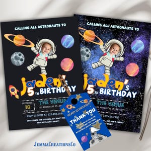 Editable Outer Space Birthday Invitation Template, Astronaut Boy First ...
