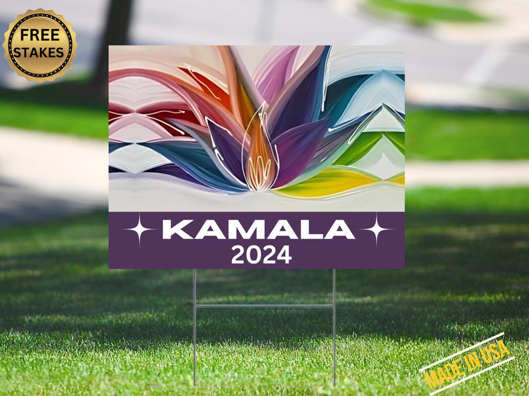 Kamala Harris / Lotus / Art / Flower / 2024 Yard Sign - Etsy