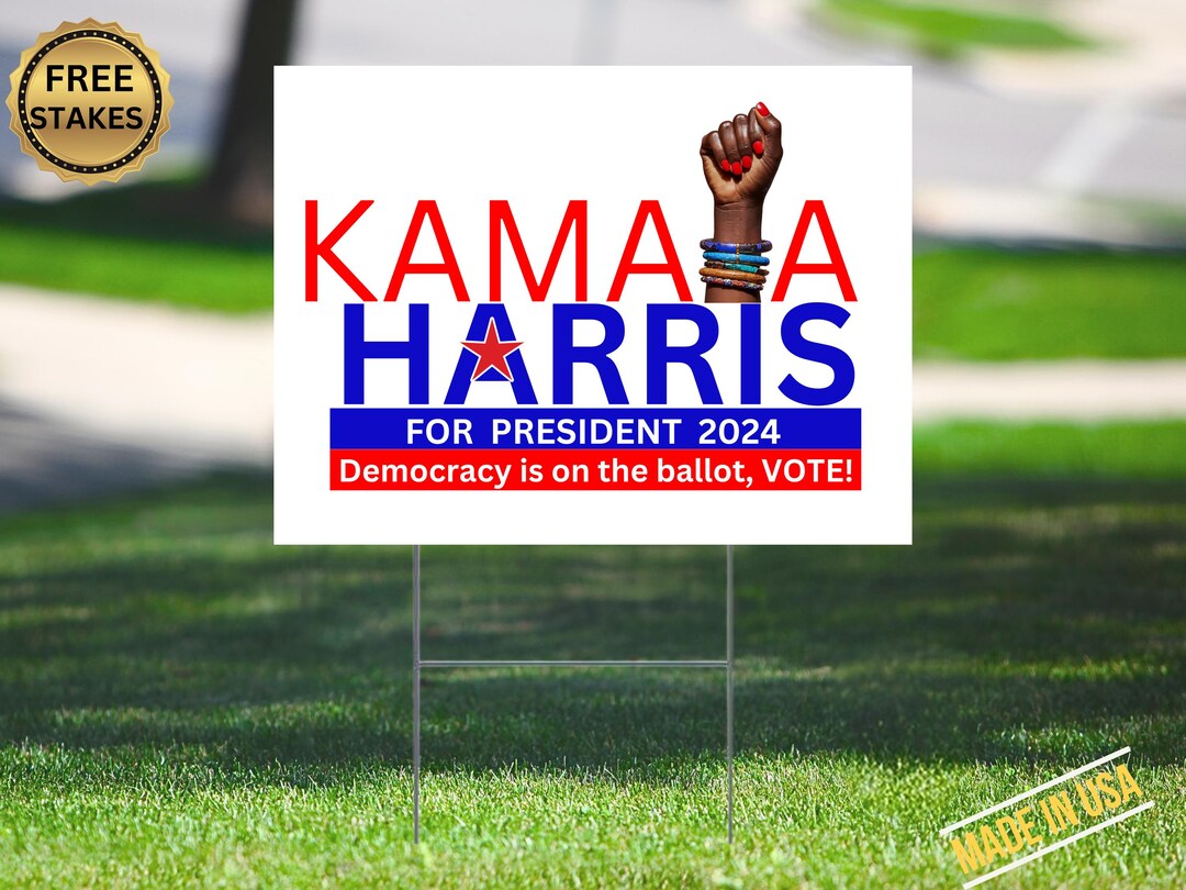 Kamala Harris for President Yard Sign. 24in X 18in. Weatherproof Yard ...