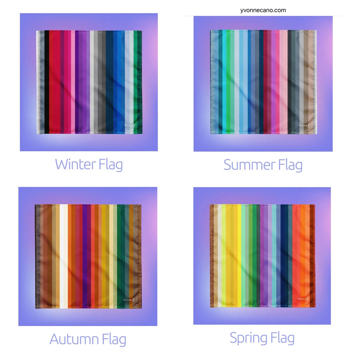4 Seasons Color Analysis Flags (labeled) - Etsy
