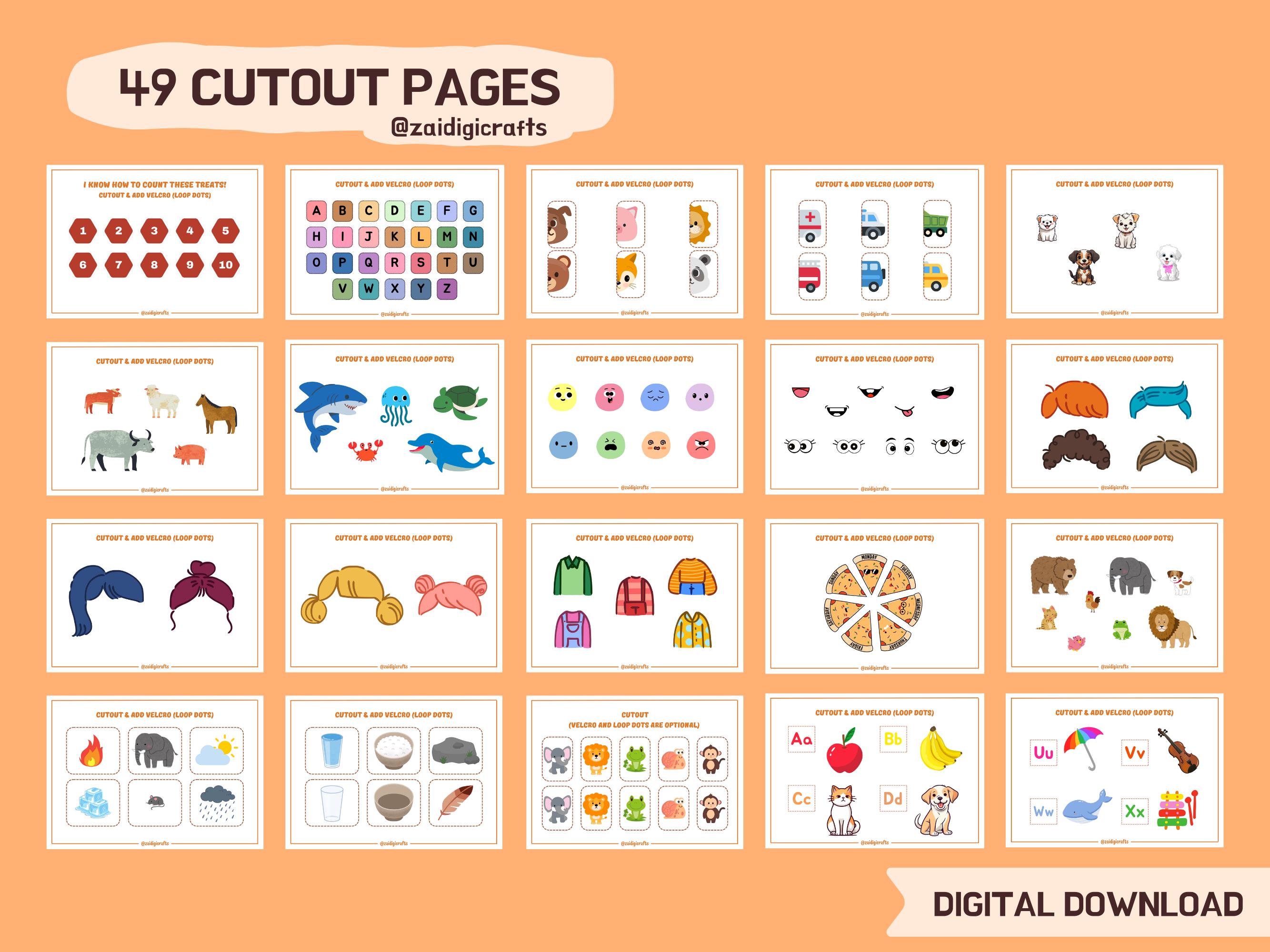 Busy Book Printable, Kids Cat Quiet Book, Toddler Montessori Activities ...