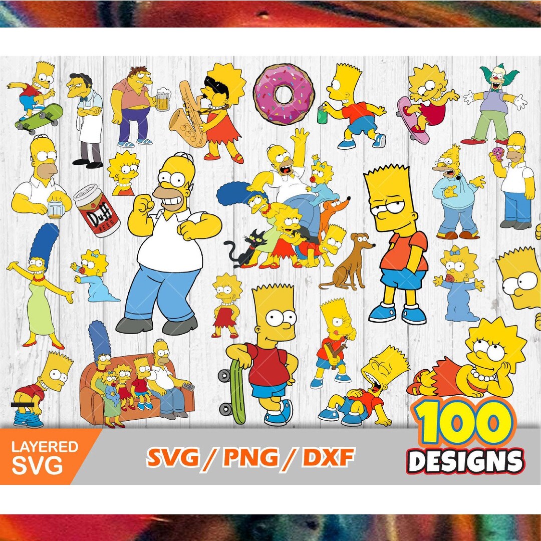 Simpsons Clip Art Bundle, Simpsons Svg Cut Files for Cricut ...