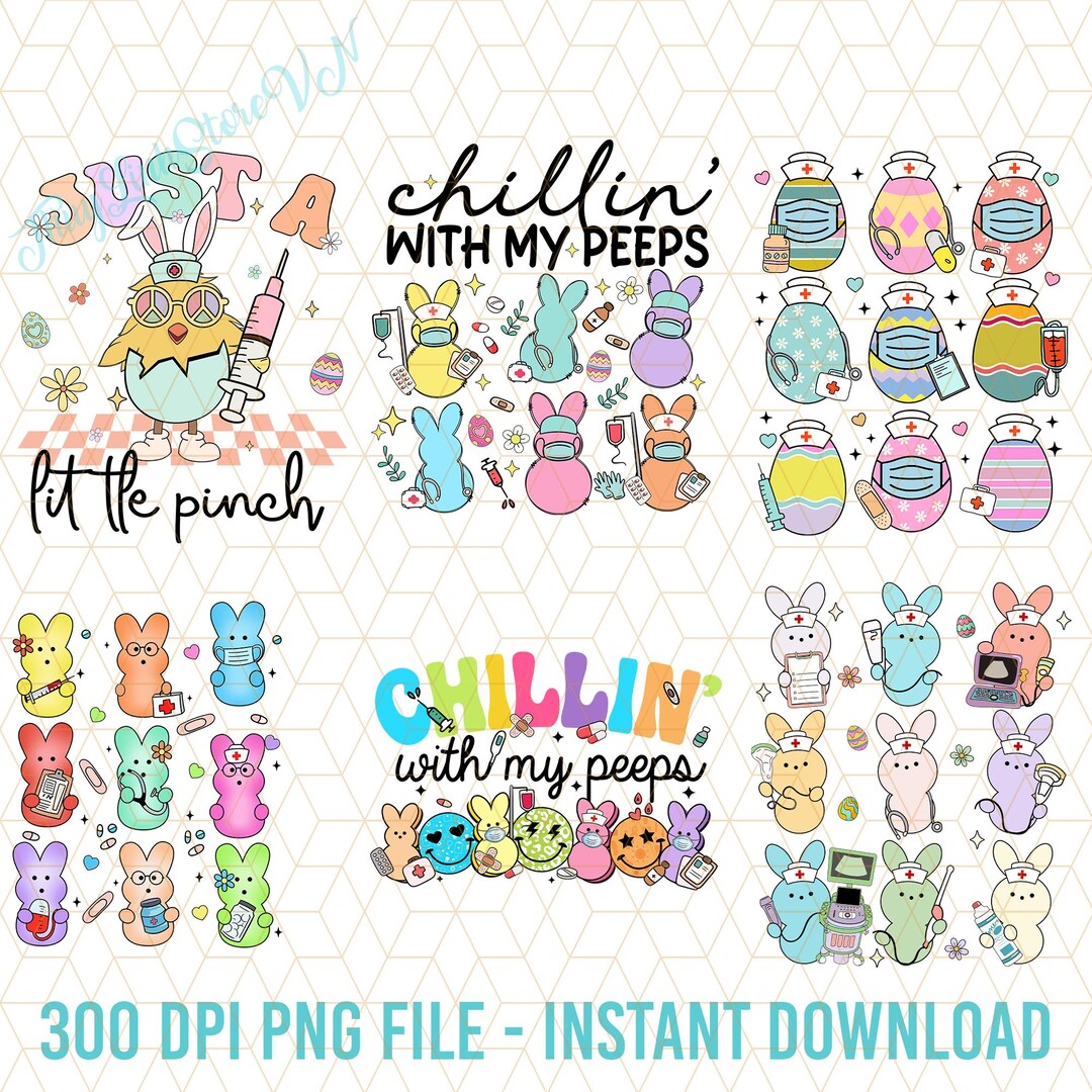 Chillin' With My Peeps Png, Easter Day Png, Easter Bunny Png, Nurse ...