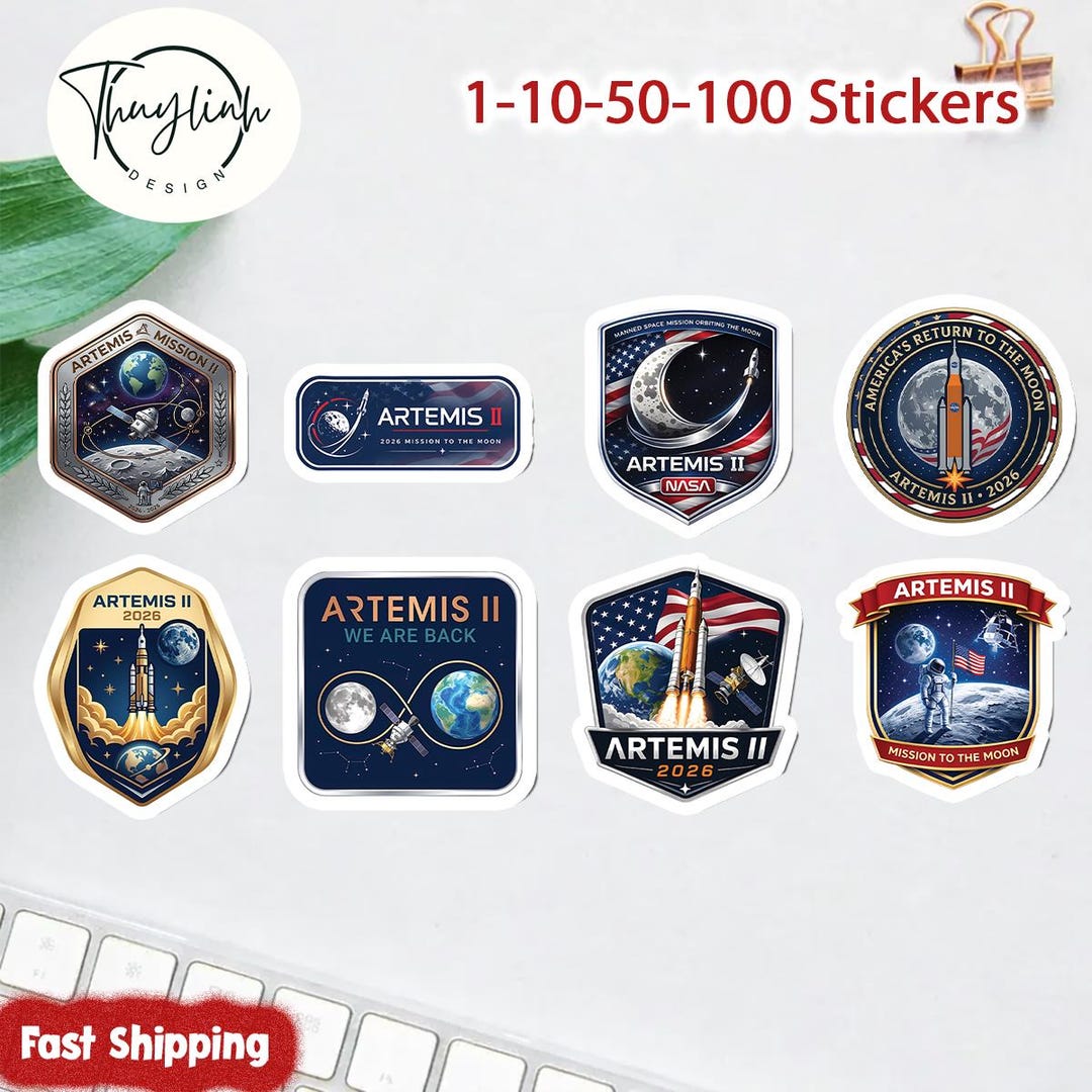 100 STKS NASA Artemis II-missie patch sticker, NASA-maanverkenning ...