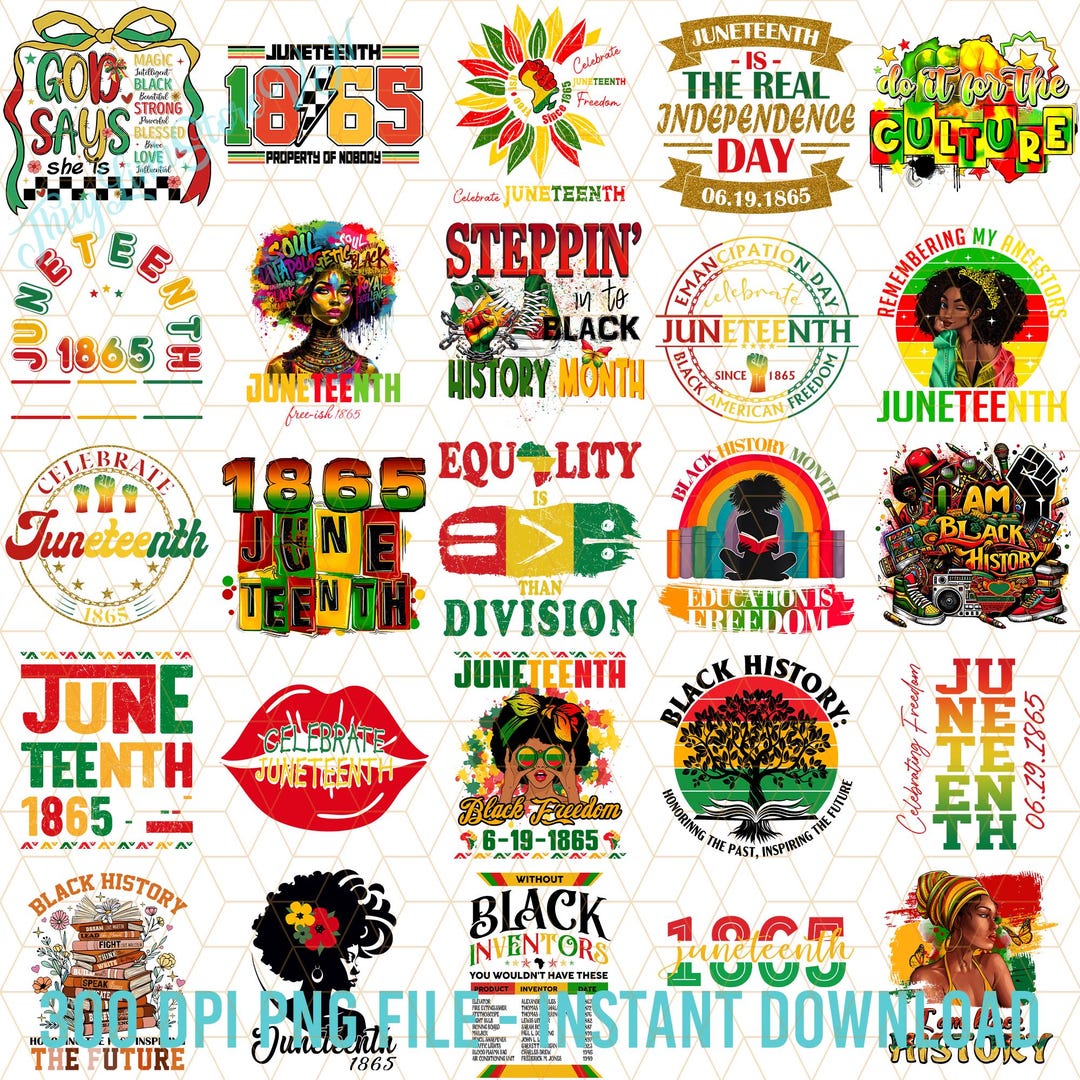 Juneteenth Png Bundle, Black History Png Bundle, Celebrate Freedom Png ...