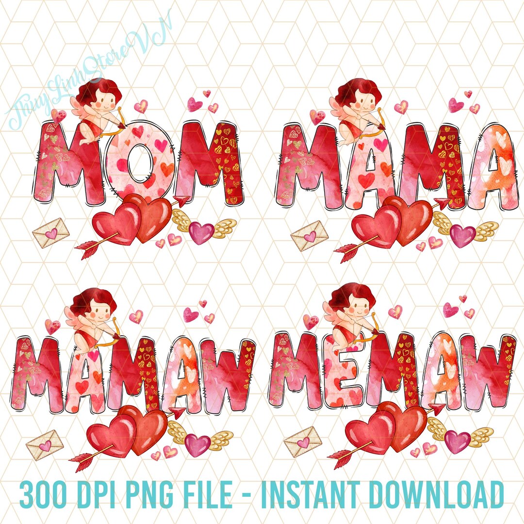 Mama Valentine Png Bundle, Heart Mama Png, Valentine Mama Png, Happy ...