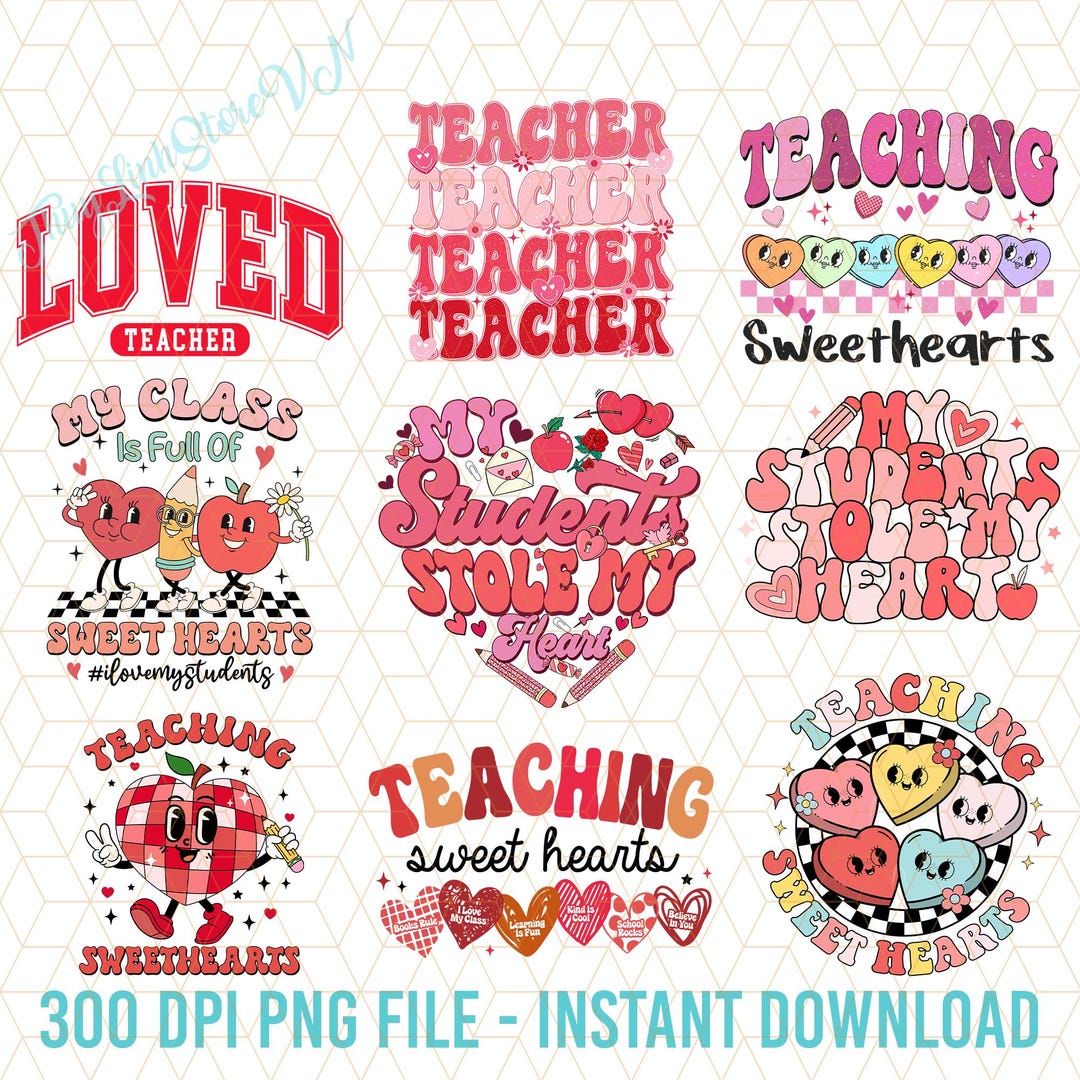Teacher Valentine Png Bundle, Teaching Fills My Heart Png, Teaching ...