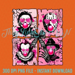 Pink Horror Characters Halloween Png, Pink Doll Halloween Png, Fun ...