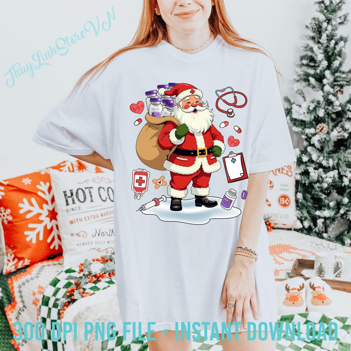Santa Nurse Png, Christmas Nurse Png, Nurse Png, Nurse Life Png, Santa ...