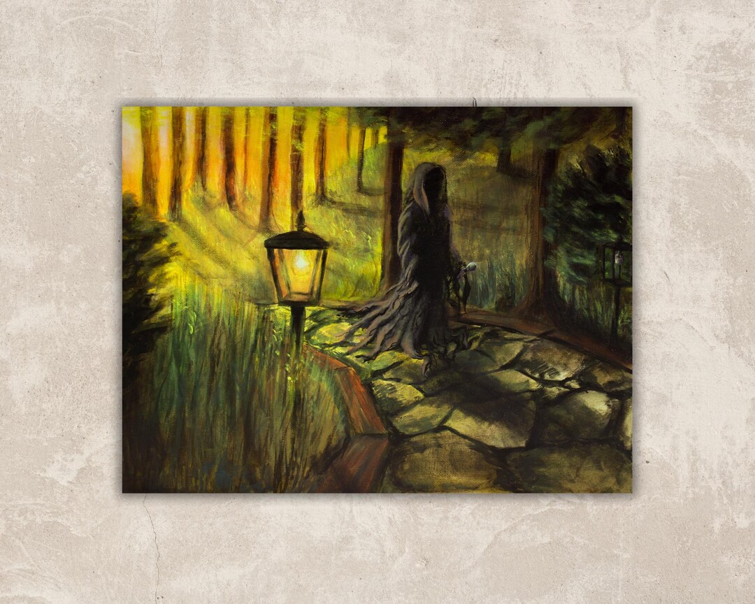 Wraith Changing Lightbulb Golden Hour Forest, Original Acrylic Painting ...
