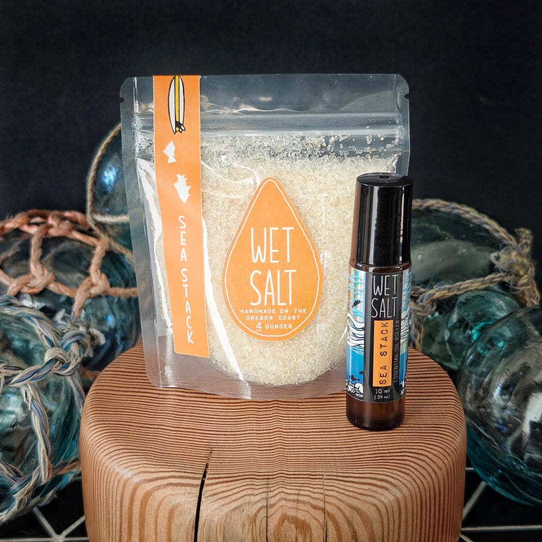 Wet Salt SEA STACK Roller Oil Bath Salts Gift Set, 4 Ounces Oregon ...