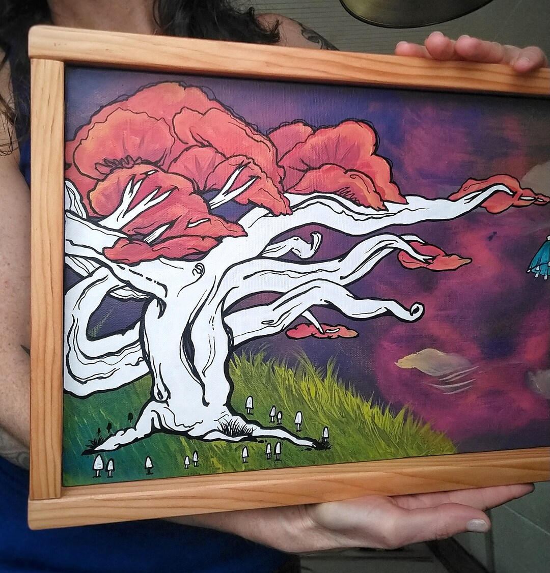Bonsai Fantasy II Acrylic Tree Painting, Tree Art, Fantasy Art, Sunset ...
