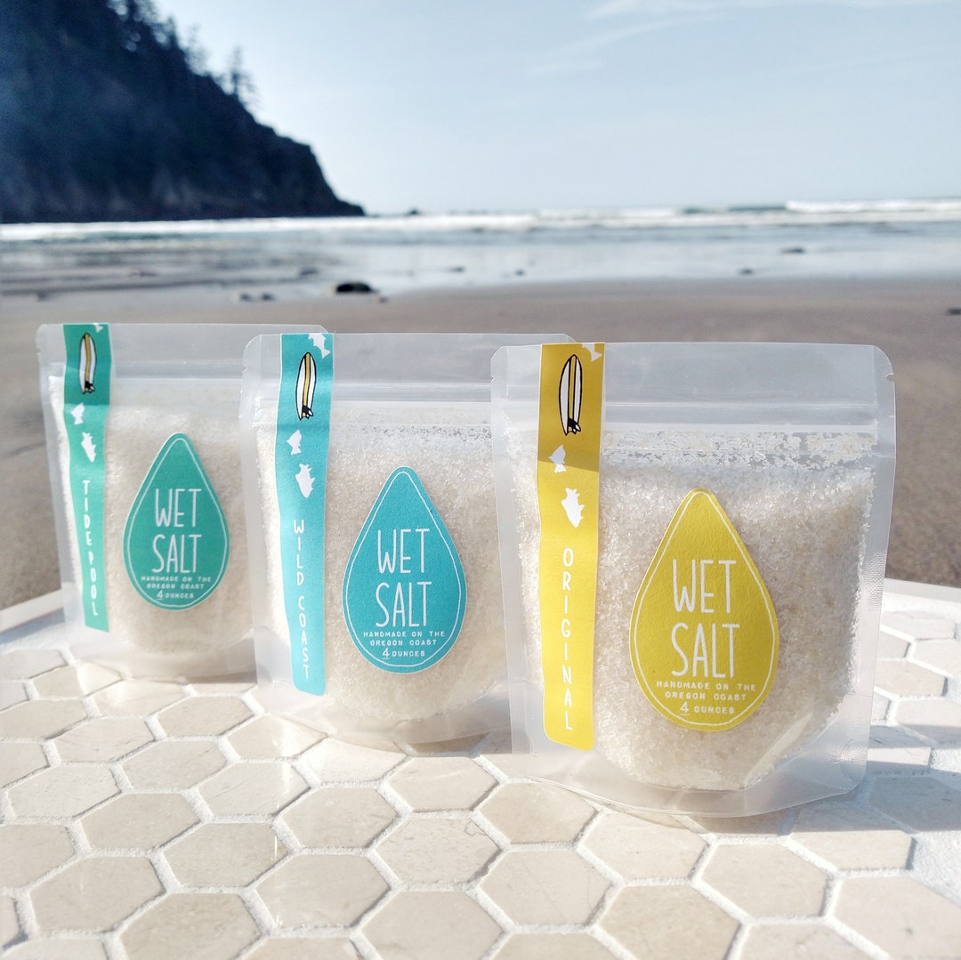 Wet Salt SAMPLER Bath Salts Gift Set, Beach Vibes, Oregon Coast, 12 ...