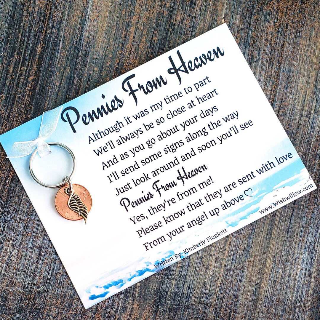 CLEARANCE - Pennies From Heaven Poem by Kimberly Plunkett - Keychain ...
