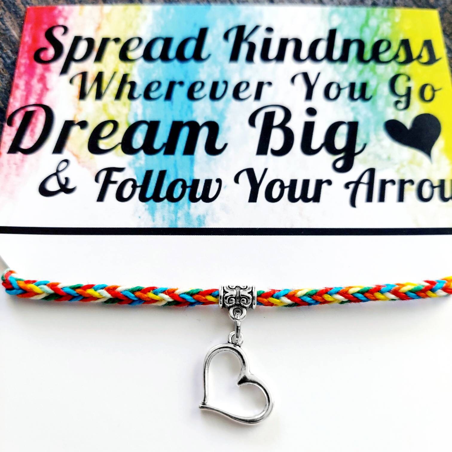 SALE - Spread Kindness Bracelet - Hand Woven Cotton - Tie-On Style ...