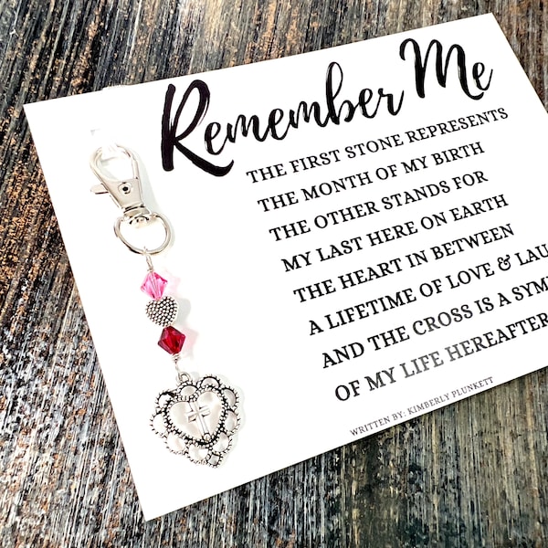 Remember Me Poem and Charm - Etsy