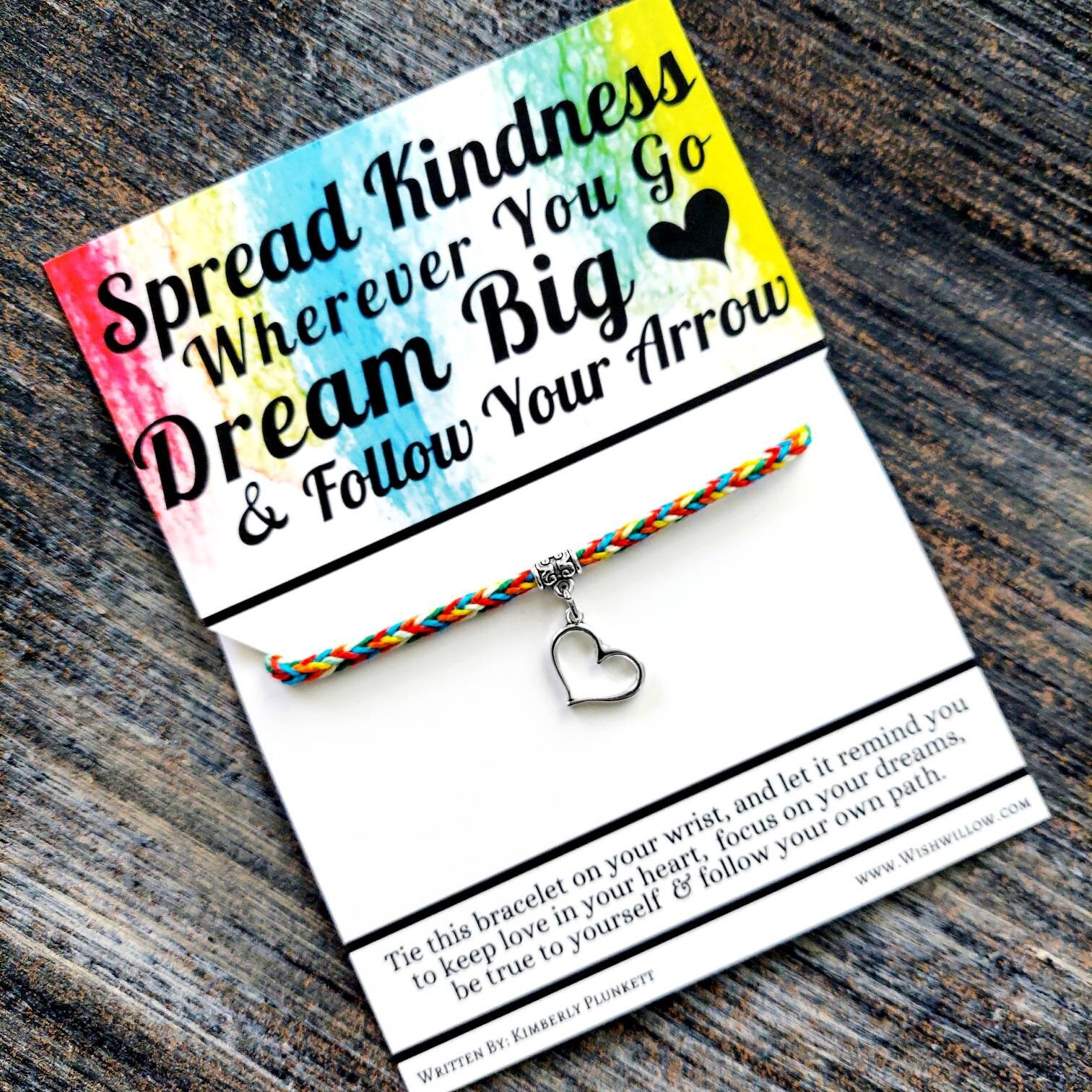 SALE - Spread Kindness Bracelet - Hand Woven Cotton - Tie-On Style ...