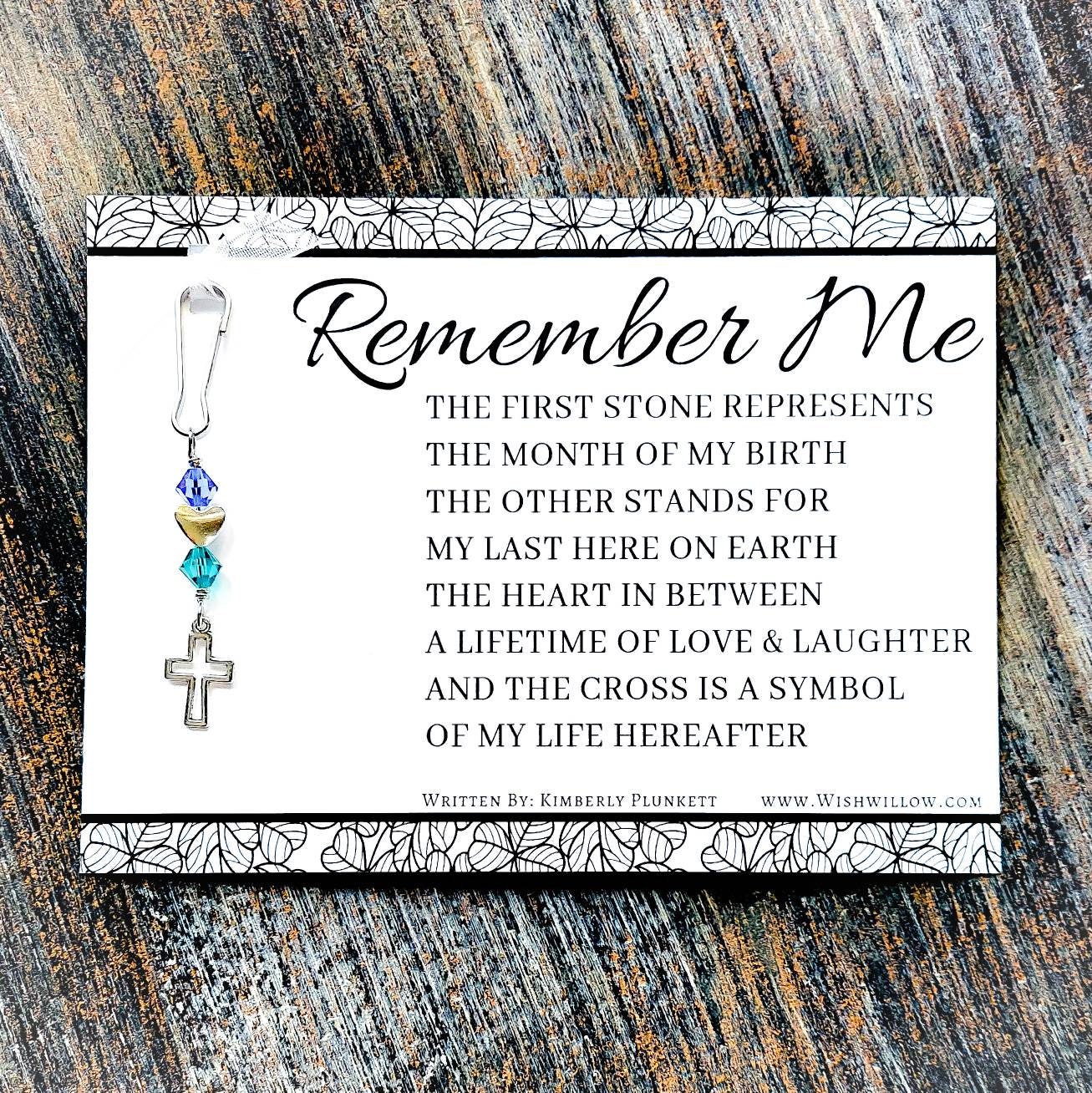 Remember Me Charm - Memorial Gift With Original Poem & Custom Handmade ...