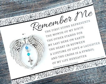The ORIGINAL Remember Me Charm Memorial Gift, Poem & Custom Handmade ...