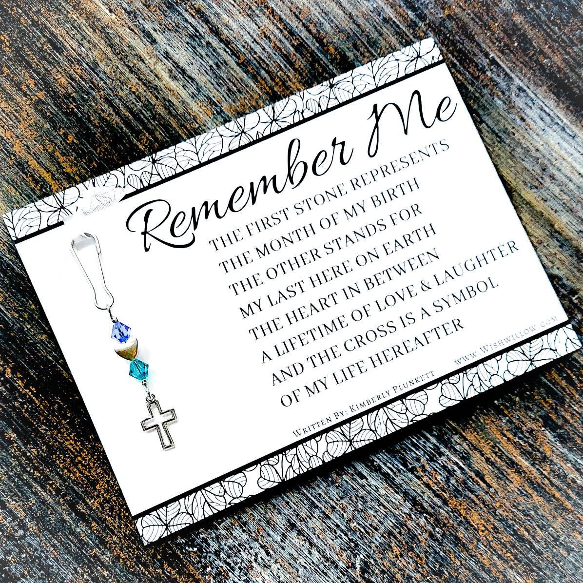 Remember Me Charm - Memorial Gift With Original Poem & Custom Handmade ...
