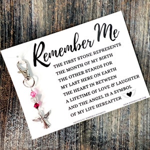 Remember Me Poem by Kimberly Plunkett With Birthstone Remembrance Charm ...
