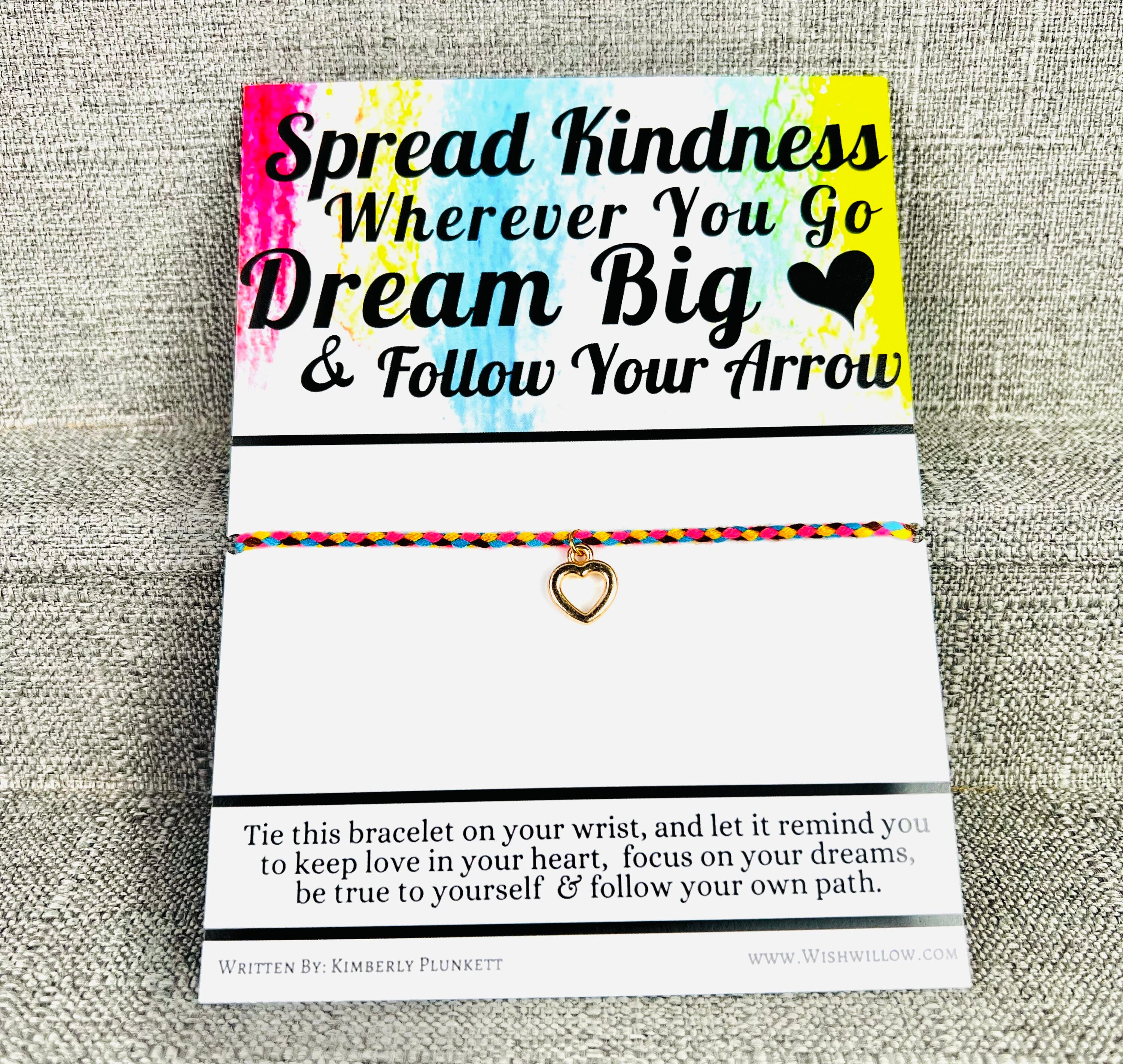SALE - Spread Kindness Bracelet - Dream Big, Be Kind, Follow Your Arrow ...