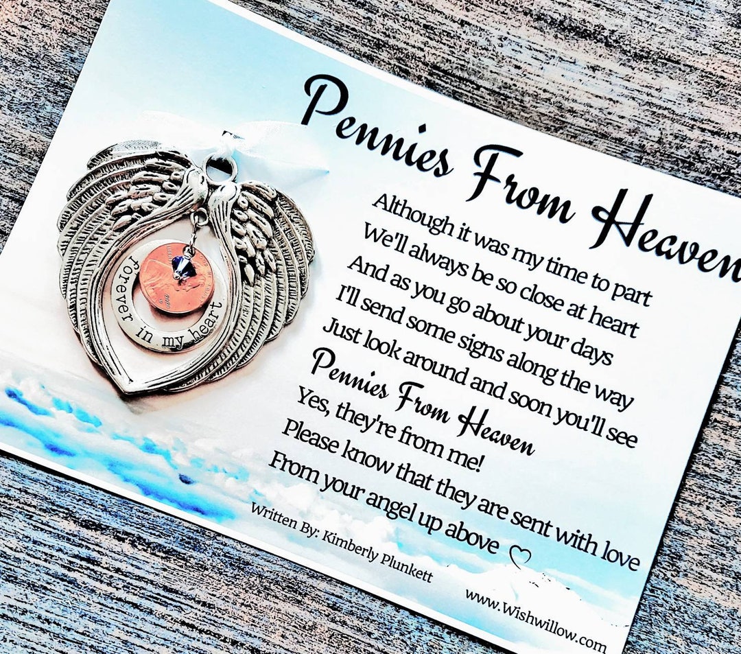 Pennies From Heaven Ornament Angel Wings, Forever in My Heart Charm ...