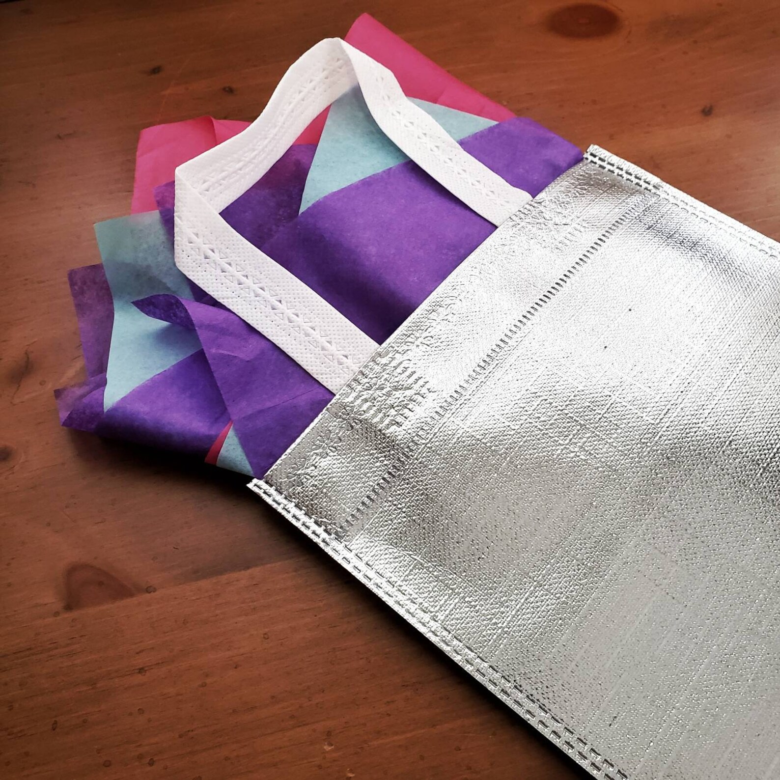 Gift Wrap Add on Silver Metallic Gift Bag With Colorful | Etsy