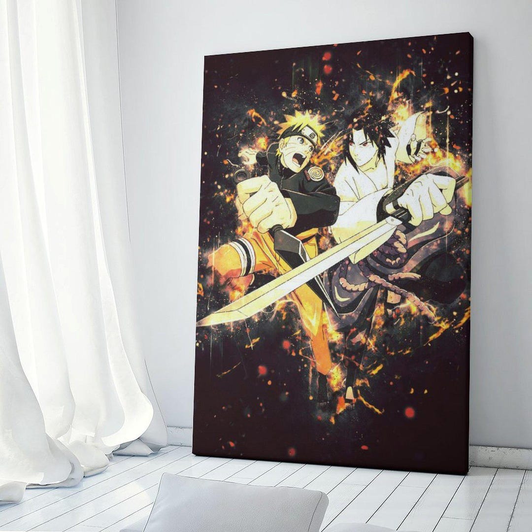 Naruto and Sasuke Poster Wall Art Room Decor Canvas Painting Gift ...