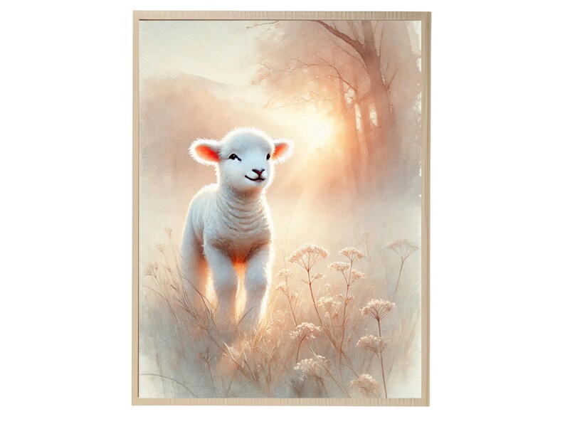 The Lamb of Divine Love, Digital Wall Art, Angelic Presence, Printable ...