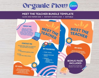 Meet the Teacher Flyer, Teacher Introduction, Organic Flow Theme ...
