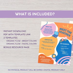 Meet the Teacher Flyer, Teacher Introduction, Organic Flow Theme ...